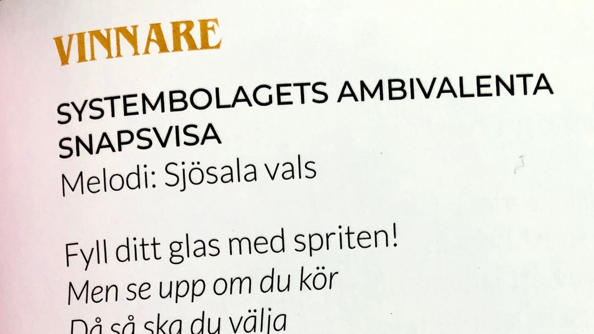 Systembolagets ambivalenta snapsvisa – Henrik Widegren